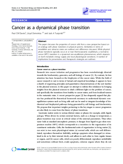 Cancer as a Dynamical Phase Transition